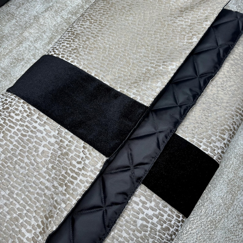 Elegant Black Gold Champagne Bed Runner: Luxury Antelope Print Scarf ...