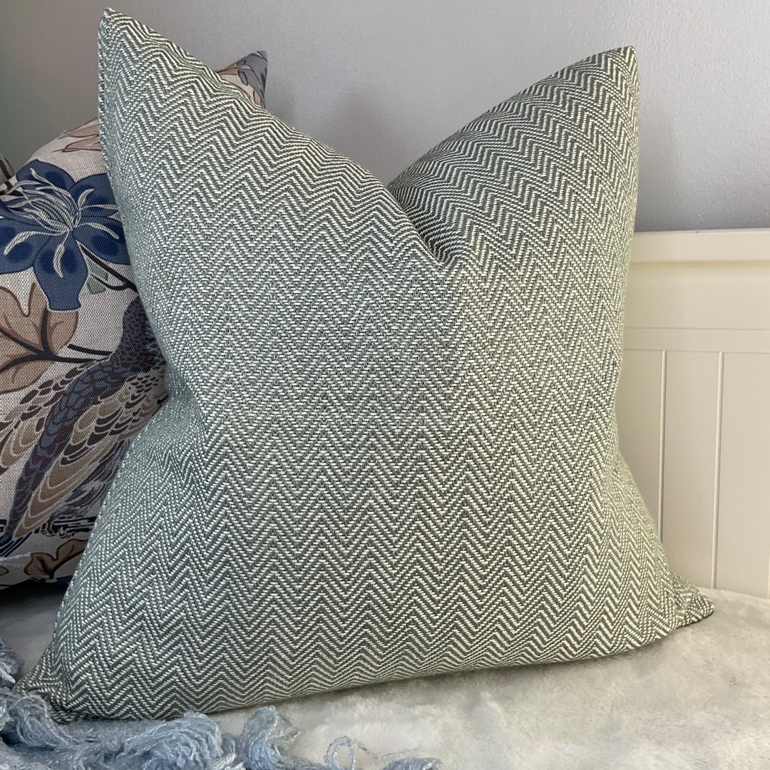 Herringbone Cushion Cover, Throw Pillow, Nattle Green John Lewis ...