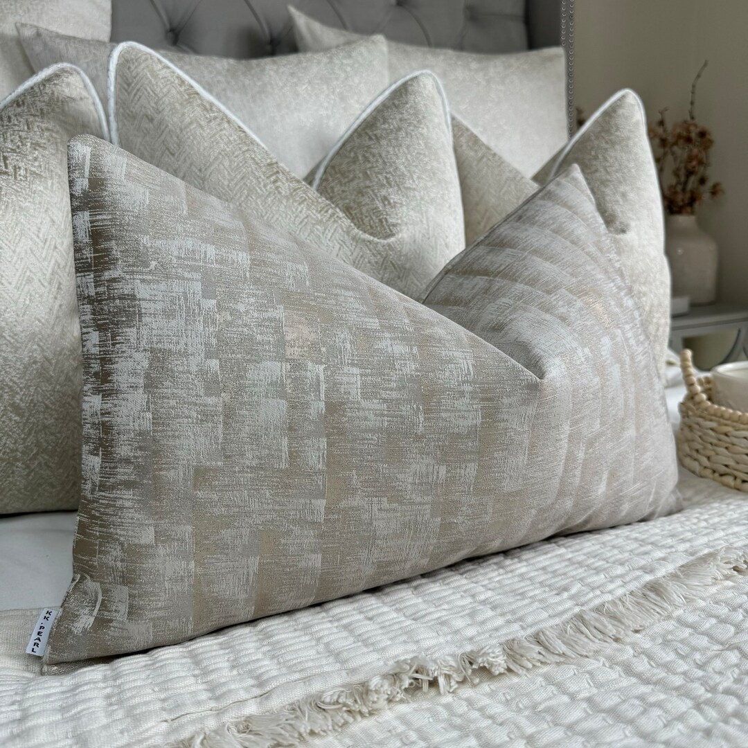 Exclusive Collection Neoma Wheat Gold Cushion Cover, Decorative Pillow ...