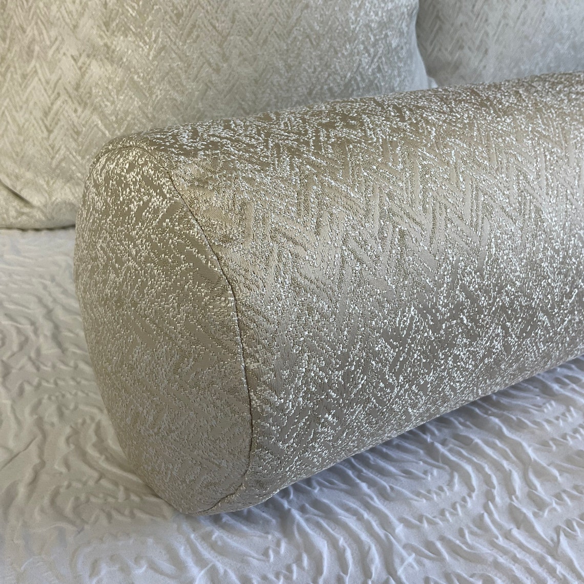100% Duck Feather Bolster Cylinder Cushion 16 X 6 Designer | Etsy