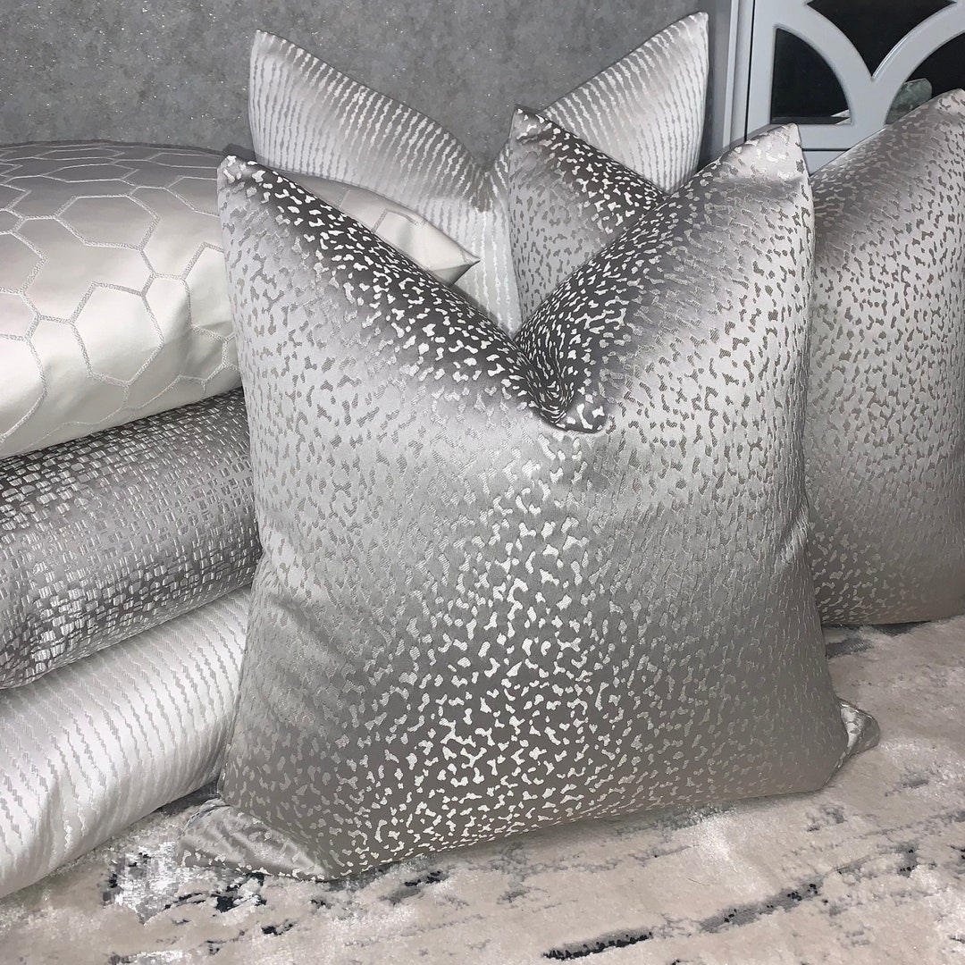 Luxury Cushion Cover, Modern Home Decor, Silver Cushion Cover Chair ...