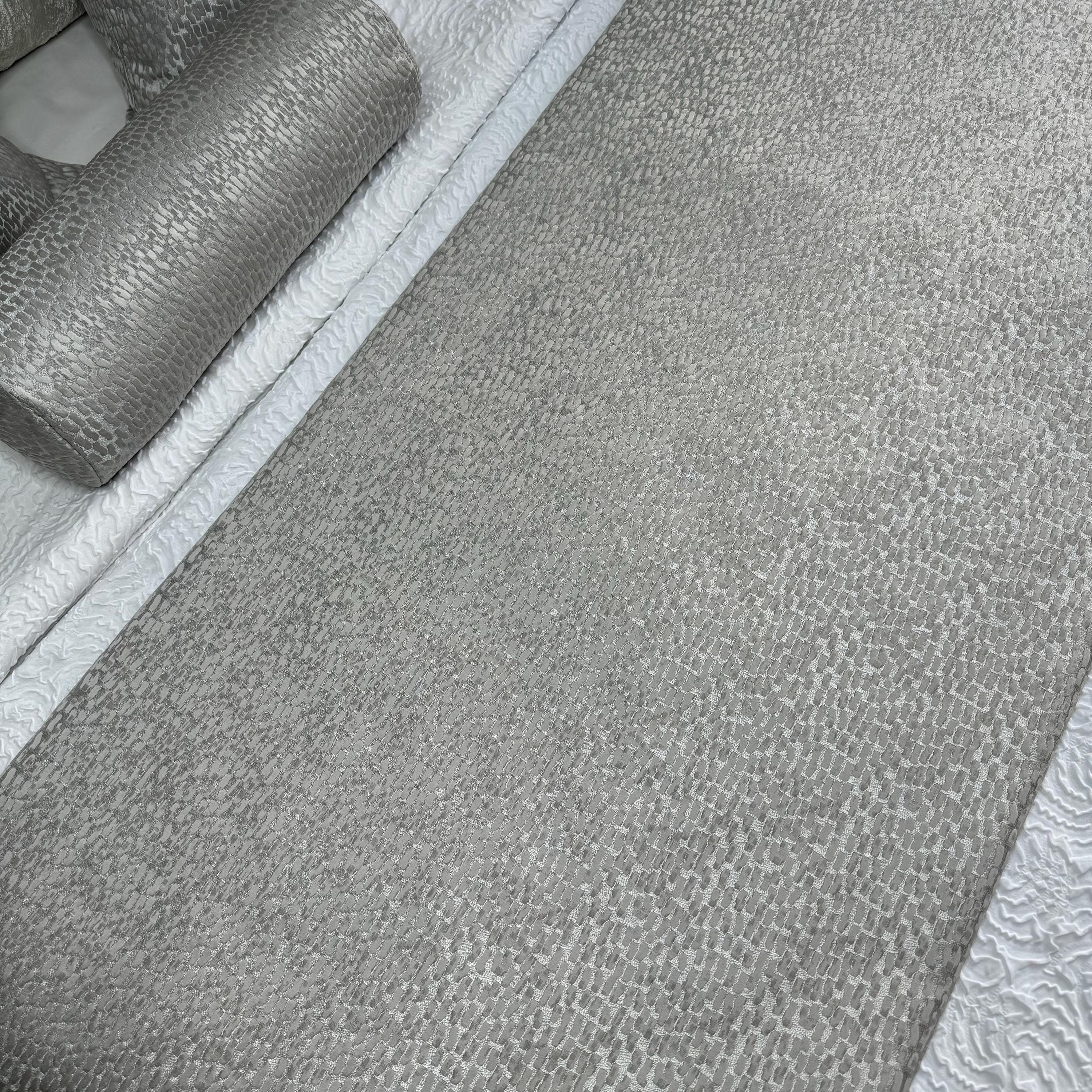 Elegant Grey Antelope Dove Bed Runner: Luxury Throw Scarf for Double ...