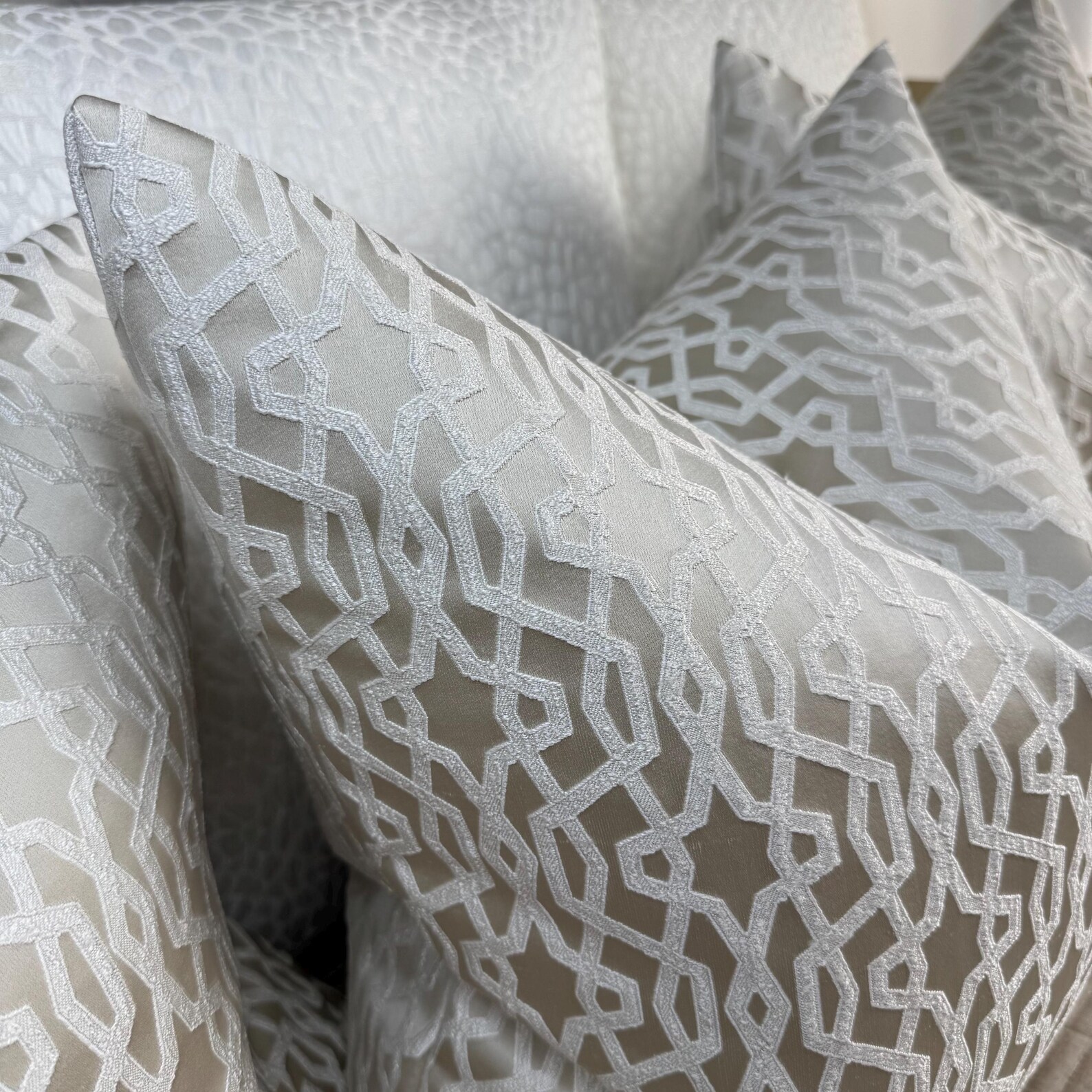 Geometric Design Cushion Cover, Luxury Pillow Cover, Designer Cushion ...