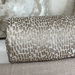 Luxury Gold Champagne Cushion Bolster 16” X 6” Designer Fabric ...
