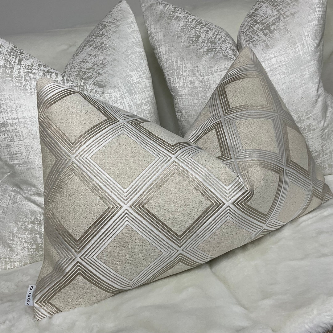 Calico Power Luxury Textured Rectangle Geometric Cushion Pillow Cover ...