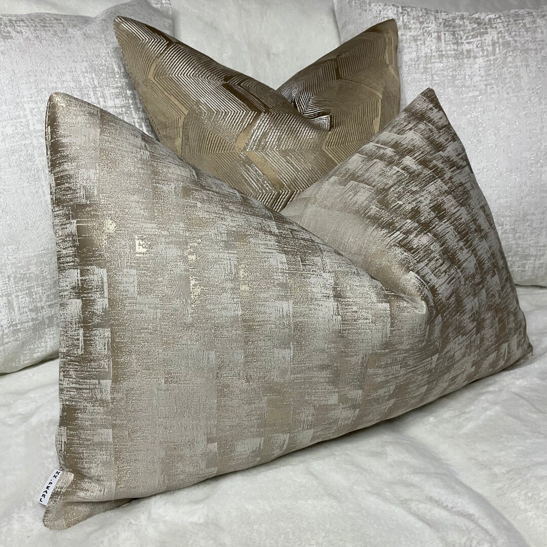 Exclusive Collection Neoma Wheat Gold Cushion Cover, Decorative Pillow ...