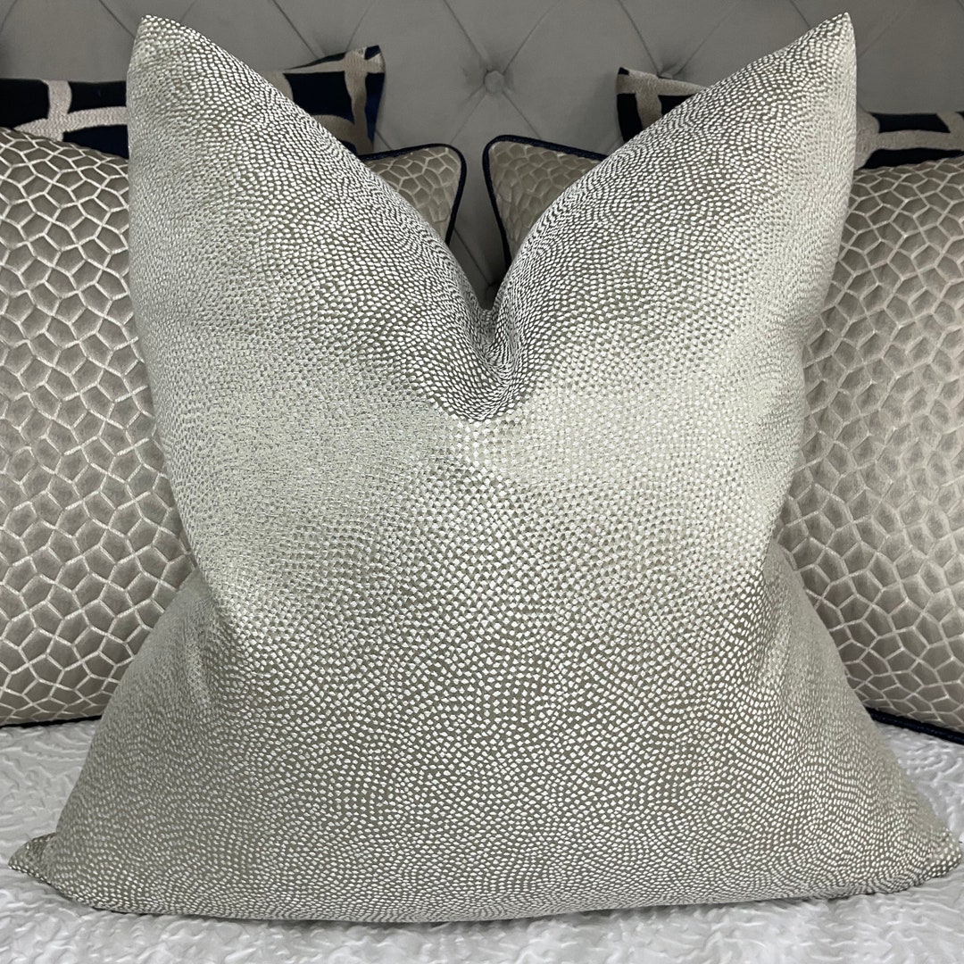 Stunning Luxury Silver Cushion Cover, Scatter Silver Textured Pillow ...
