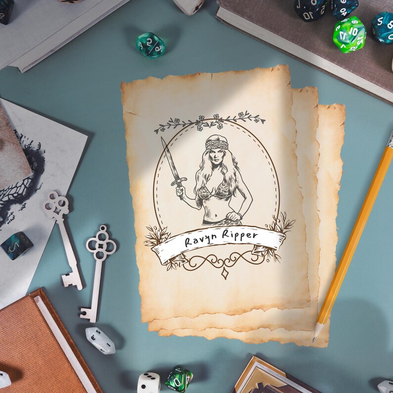 RPG Character Journal Cover Pages | A5 Size Printable PDF - Etsy