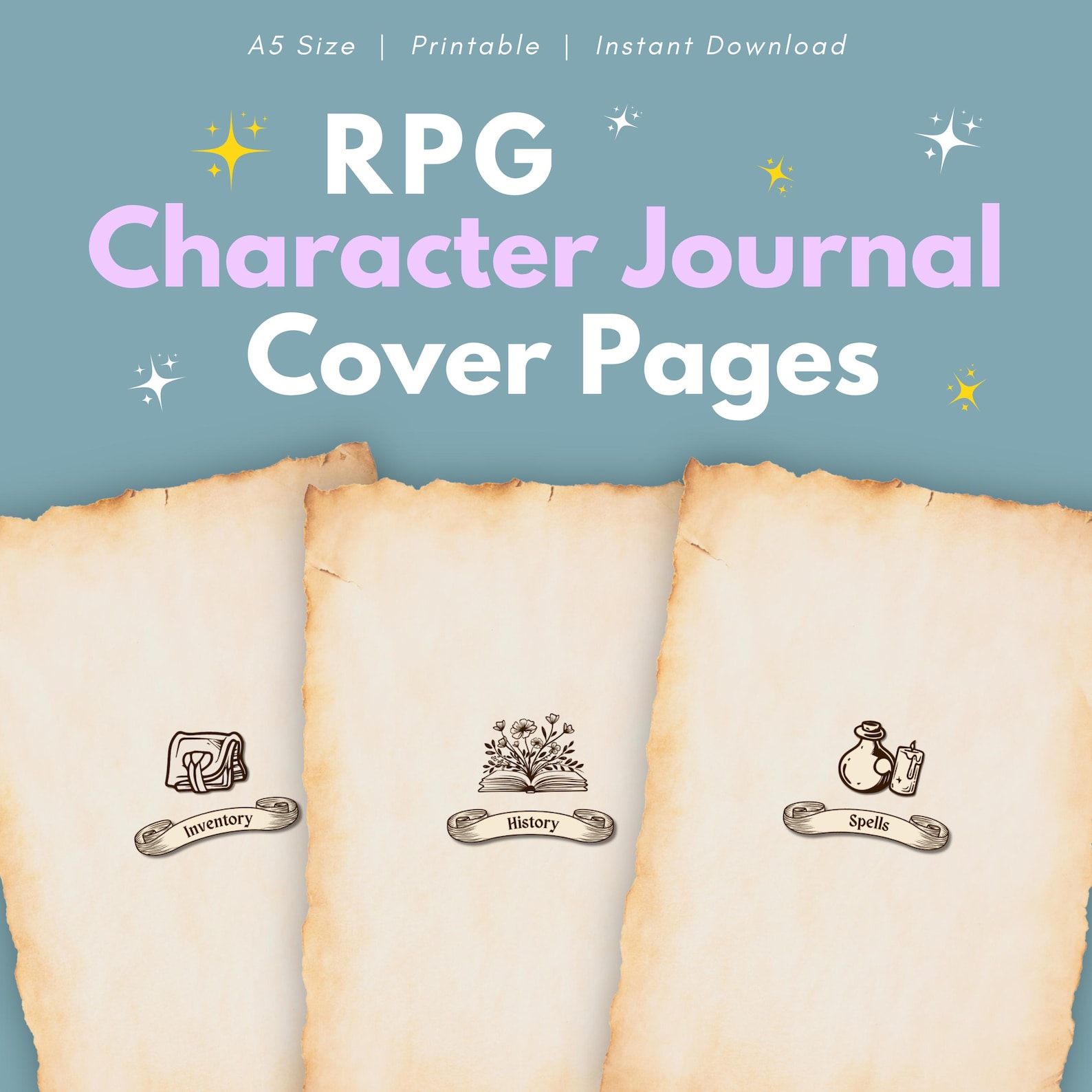 RPG Character Journal Cover Pages, Binder Dividers for the World's Most ...