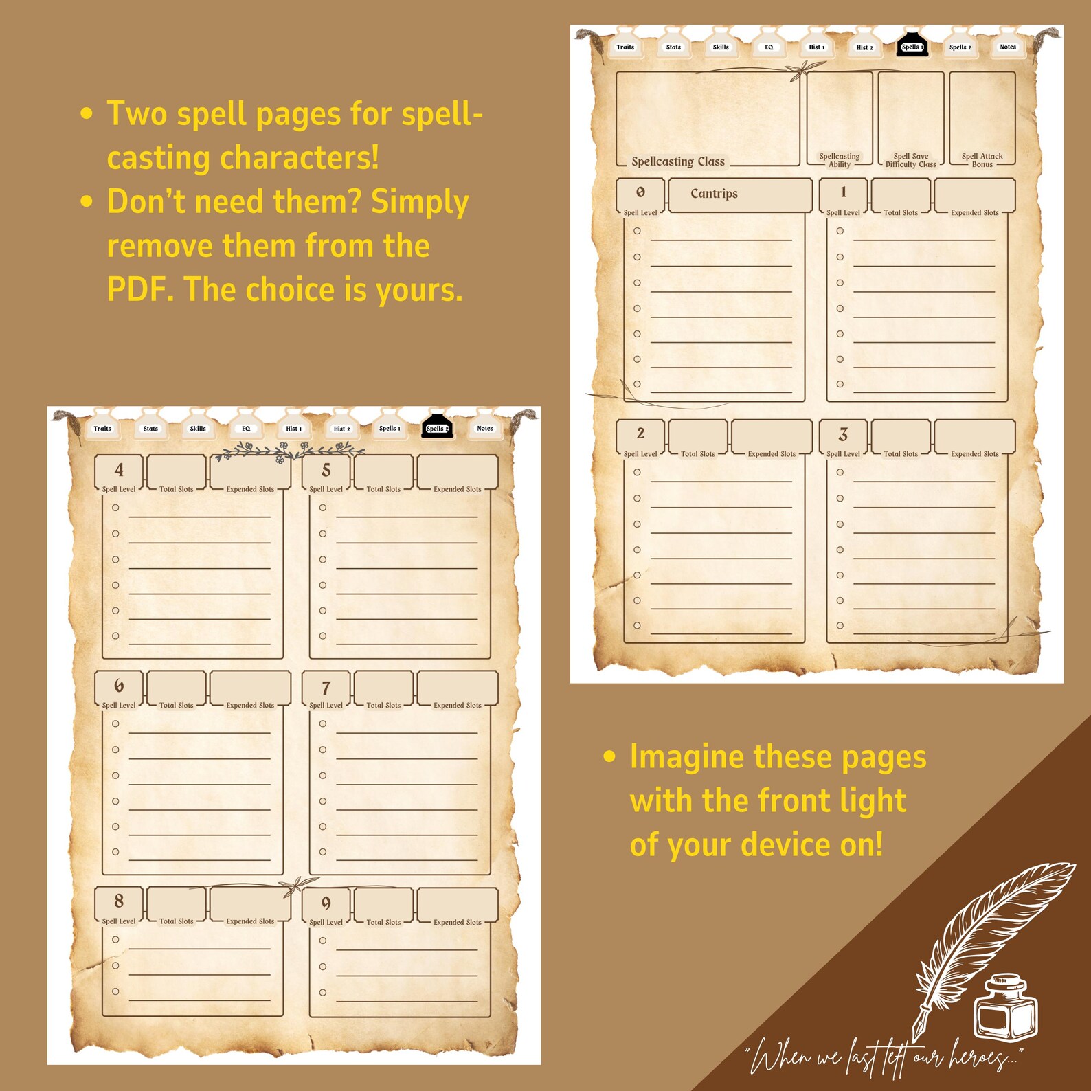 5e Character Sheet for Remarkable Paper Pro, Hyperlinked Notebook ...