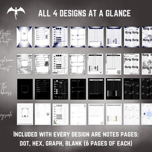 Character Sheet Bundle! Four Designs Sized for E-ink Paper Tablets ...