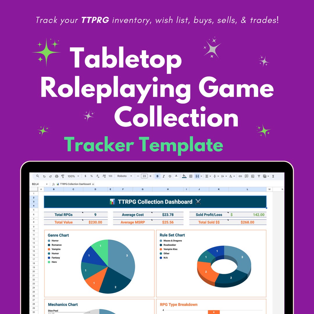 RPG Tracker Spreadsheet Template, Log and Manage Your Tabletop ...