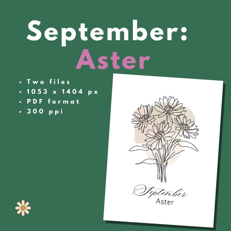 Birth Month Flower PDF, September Birthflowers, Morning Glory and Aster ...