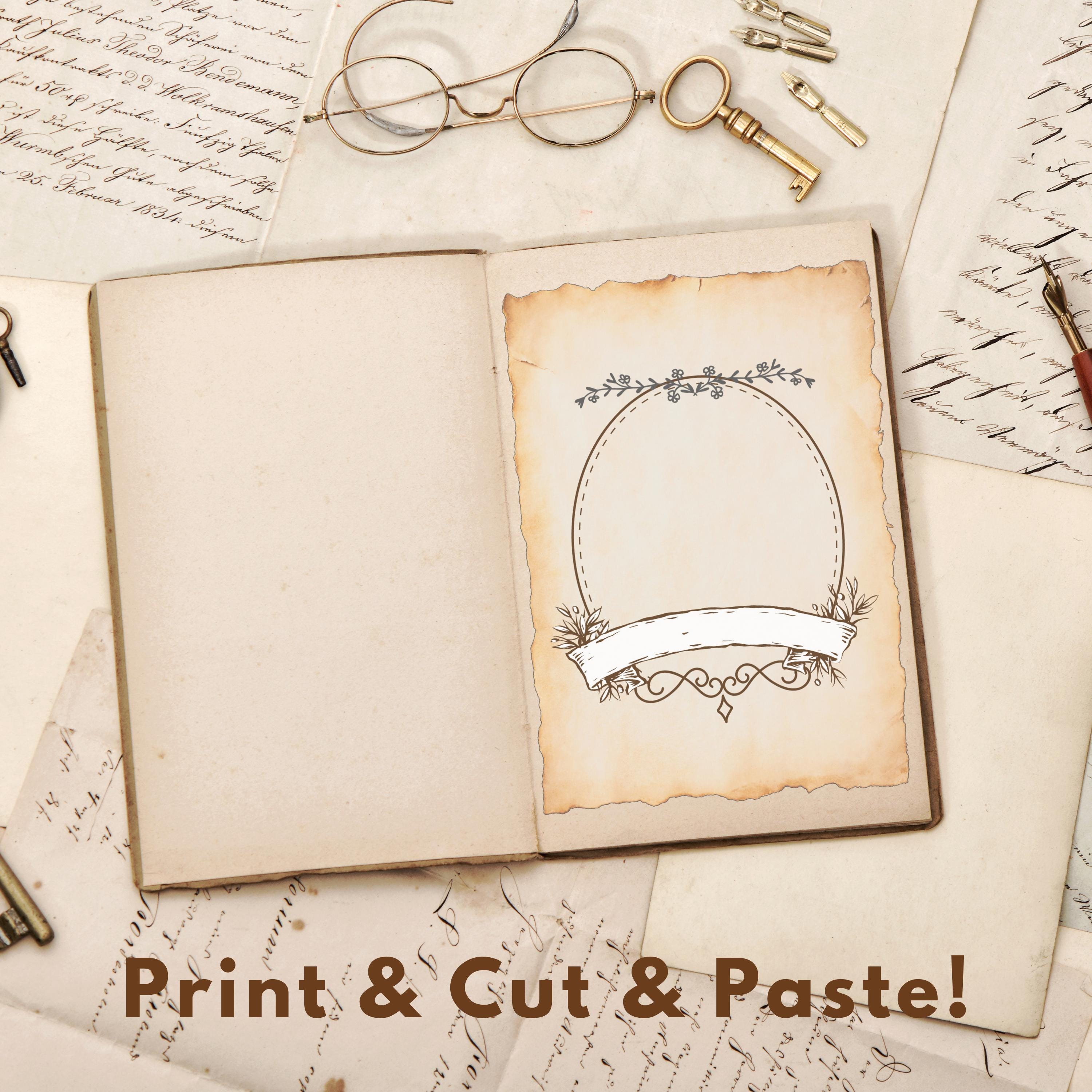 RPG Character Journal Frame Printable, Blank Leaf Banner for ...