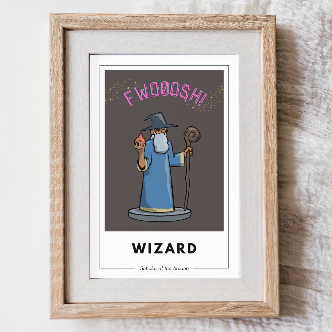 RPG Wizard Wall Art, Gift for Dms, Magic Sorcerer Decor, Warlock ...