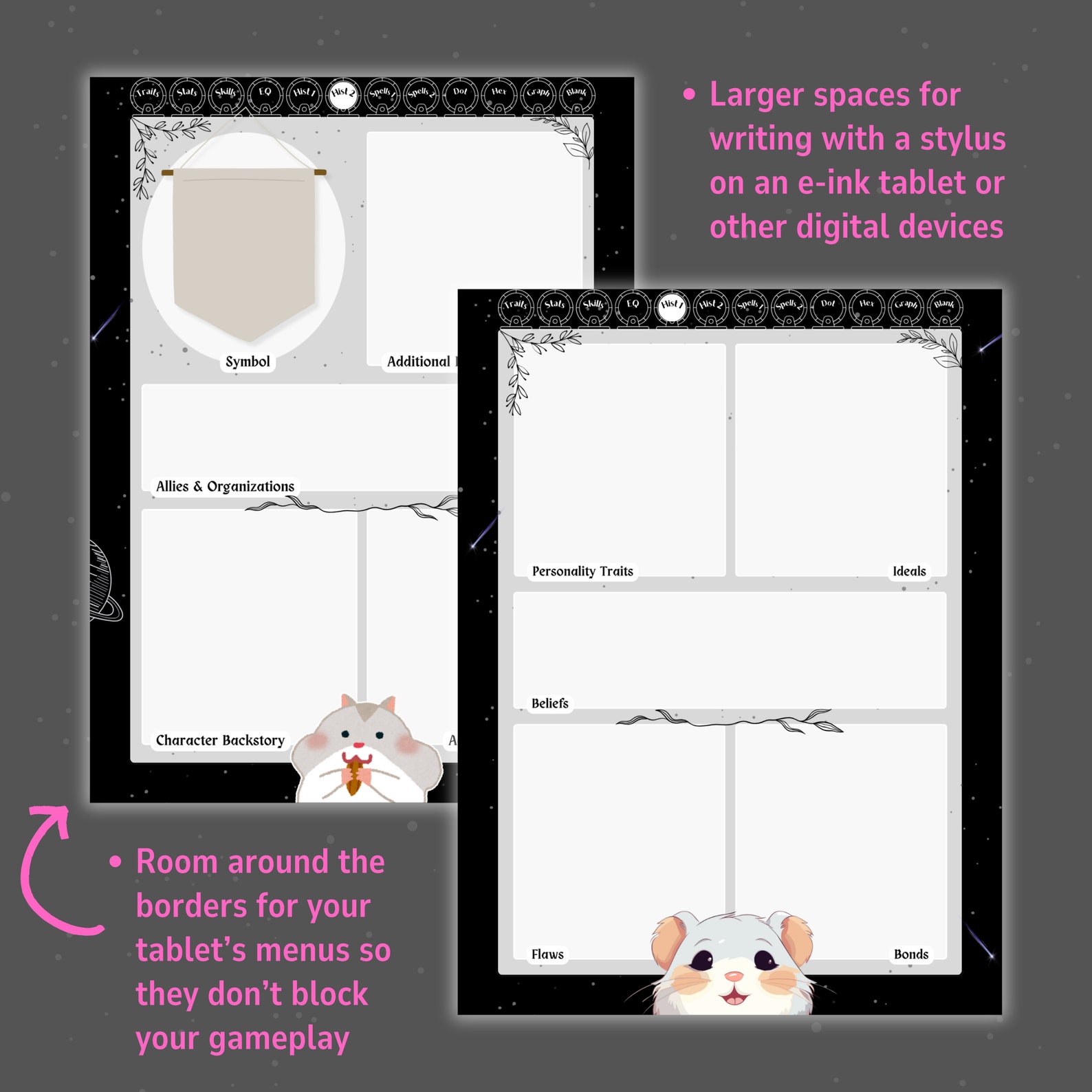 5e Character Sheet PDF for Remarkable 2, Giant Hamster, Fifth Edition ...