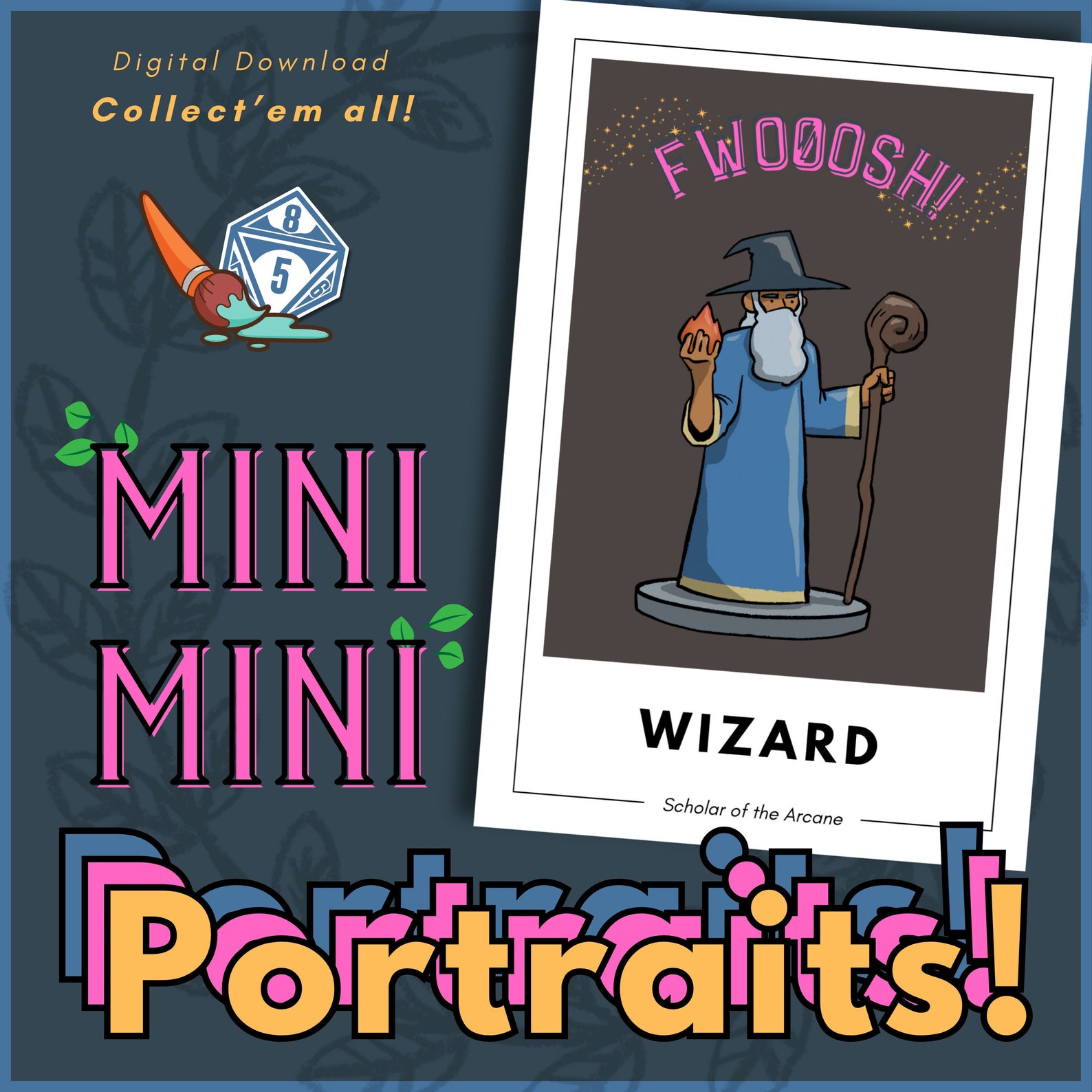 Wizard Mini Wall Art, Tabletop Miniatures Digital Print, RPG Character ...