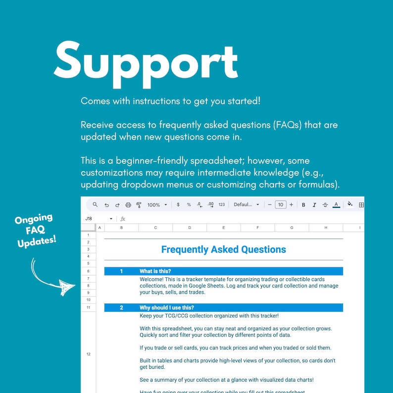 Trading Card Game Tracker, Custom Spreadsheet for Collectible Card ...