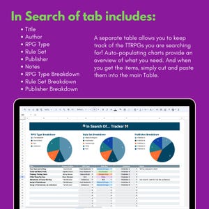RPG Tracker Spreadsheet Template, Log and Manage Your Tabletop ...
