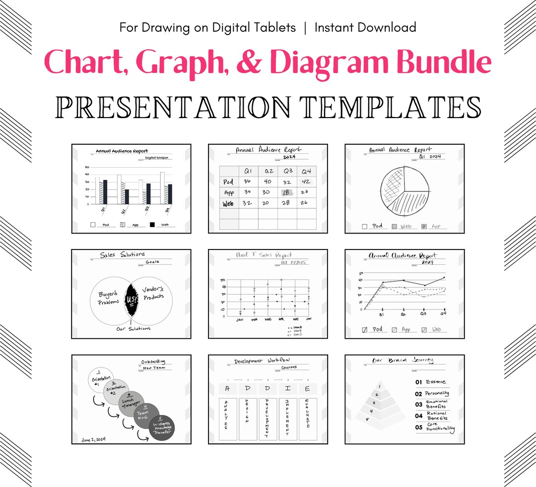 Graph Chart & Diagram Bundle, Presentation Templates, Project Data Bar ...