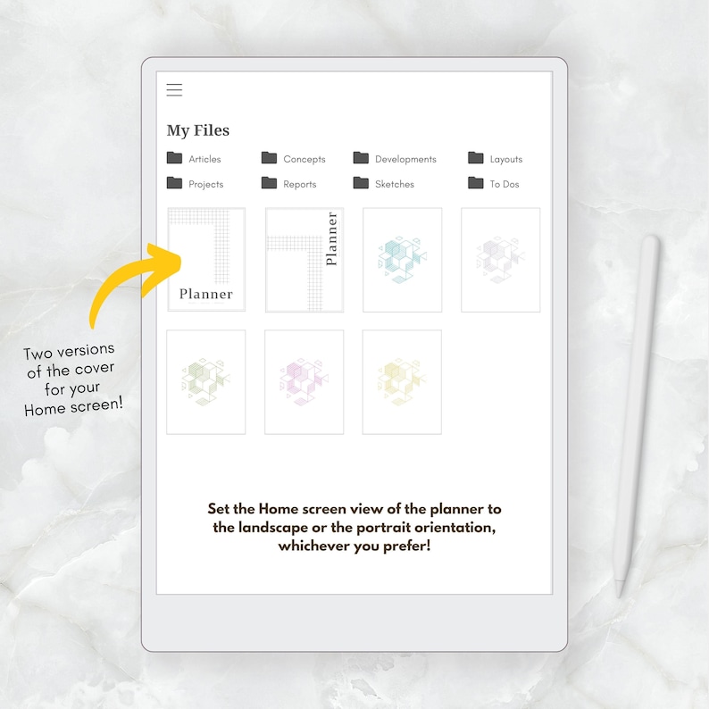 Undated Vertical Planner for Remarkable Paper Pro, Weekly Spread ...