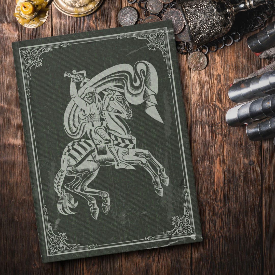 Castlecore Knight and Horse Notebook, Medieval Illustration Book Cover ...