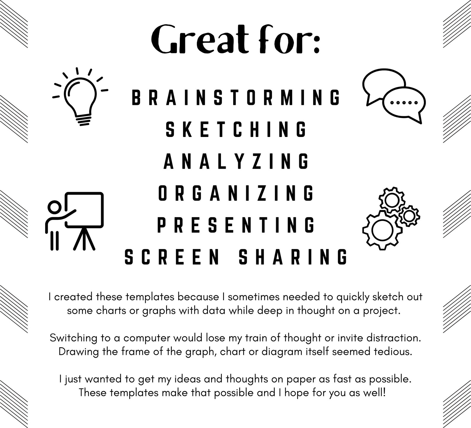 Graph Chart & Diagram Templates for Remarkable Paper Pro, Presentation ...