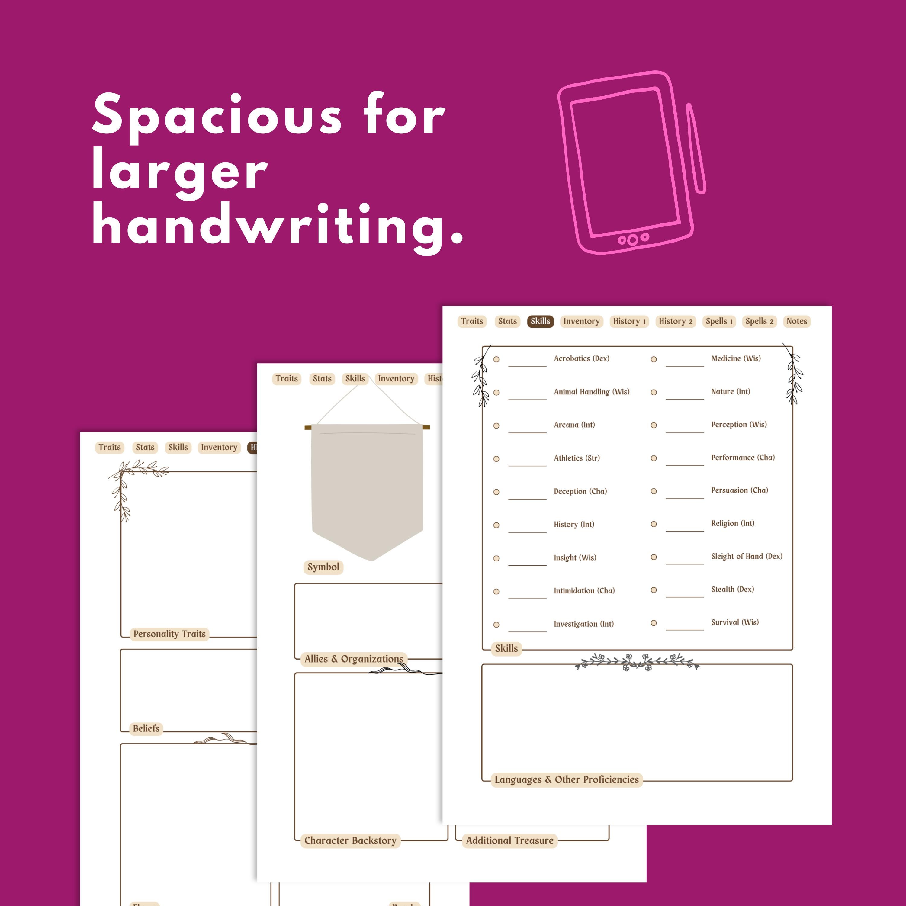 RPG Campaign Notebook, Fifth Edition Spell Book, Hyperlinked 5e ...