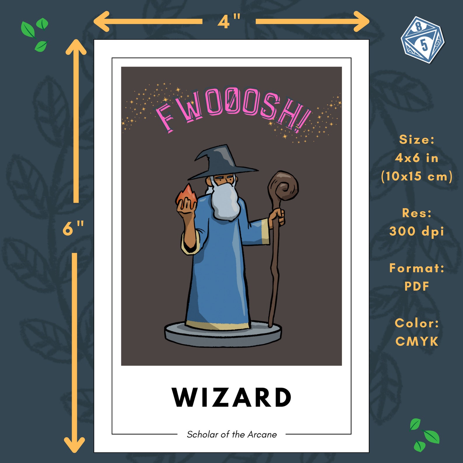 Wizard Mini Wall Art, Tabletop Miniatures Digital Print, RPG Character ...