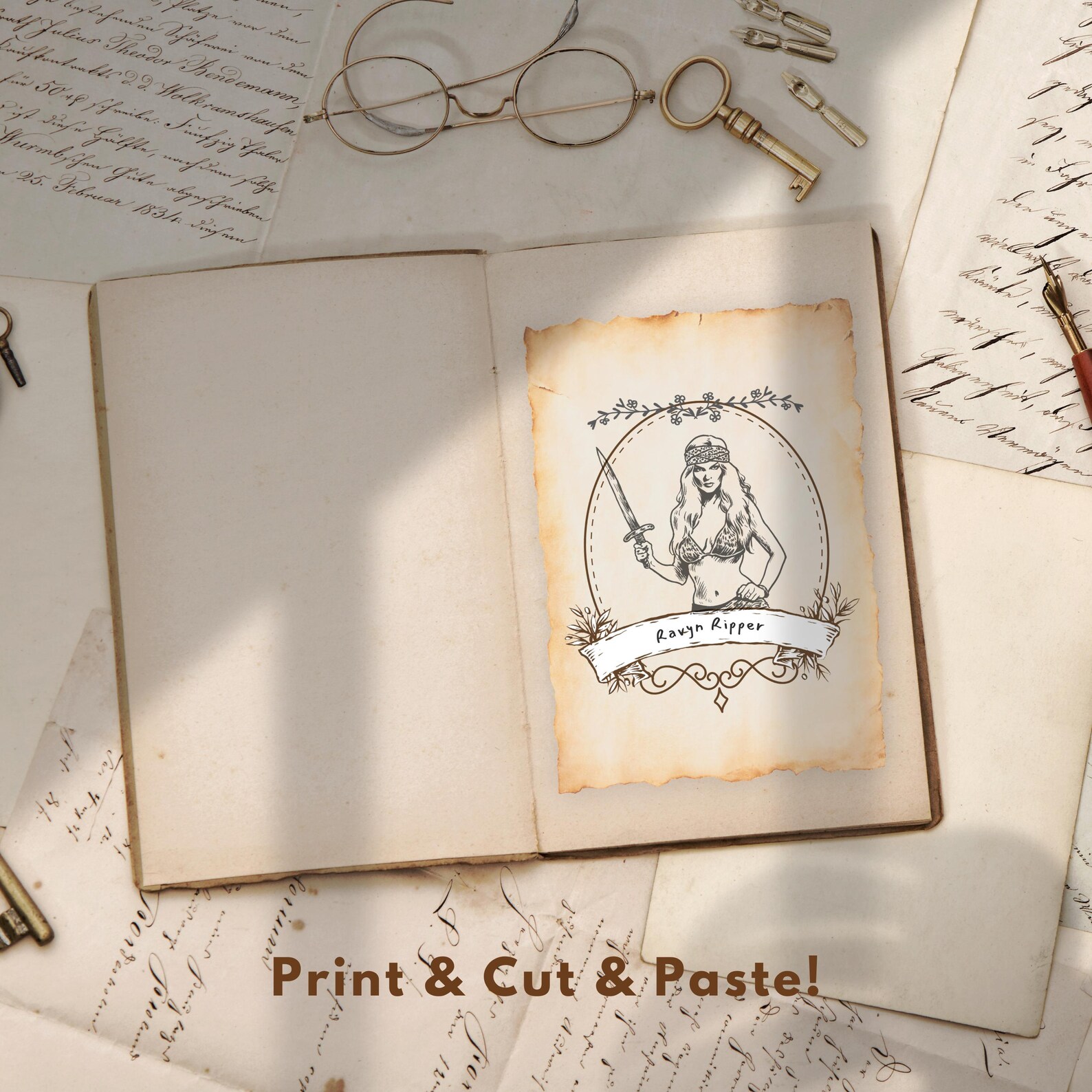 RPG Character Journal Cover Pages | A5 Size Printable PDF - Etsy