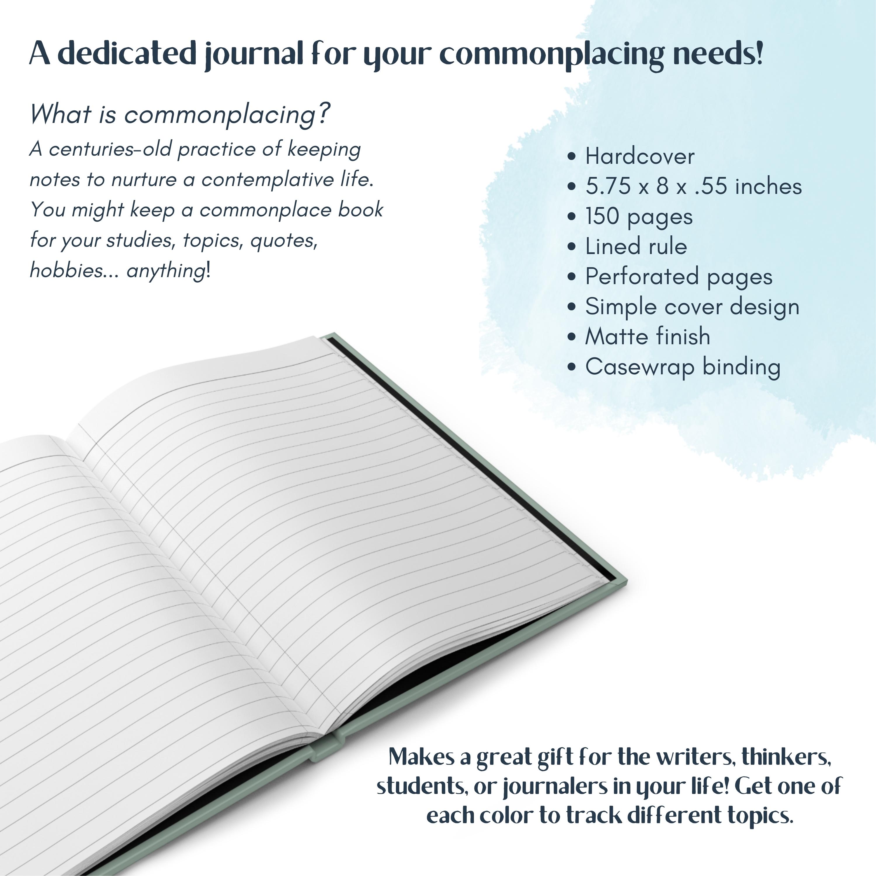 A Commonplace Book, Minimalist Journal for Note Taking, Quote Tracker ...