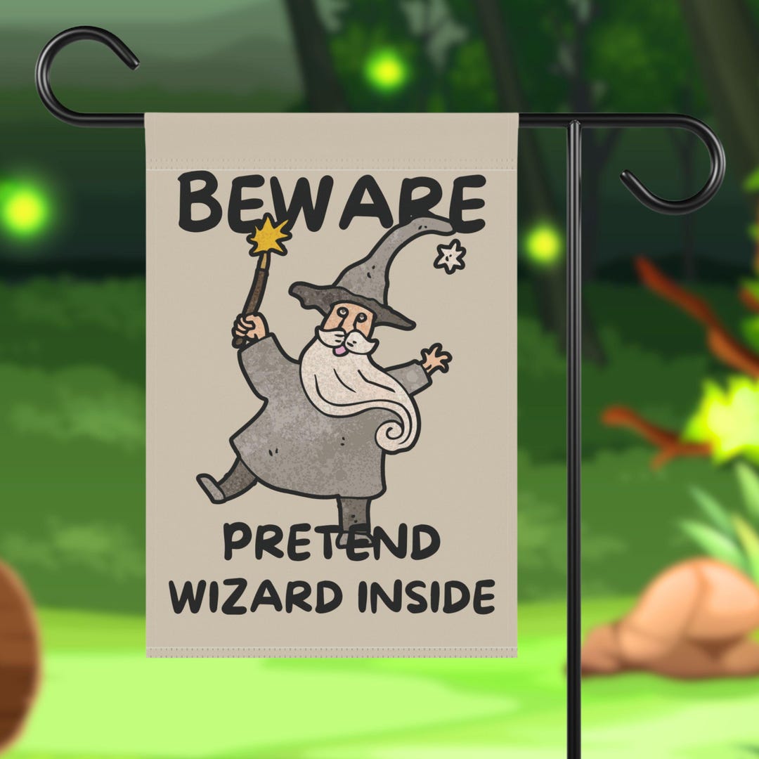 Pretend Wizard Outdoor Welcome Sign, Funny Porch Banner, Goofy ...