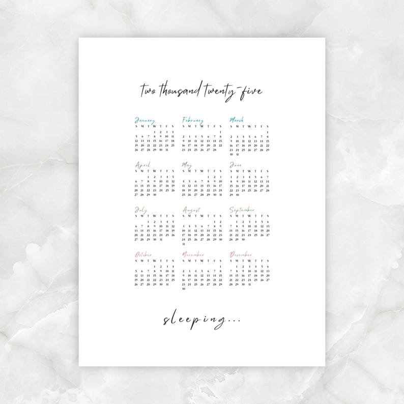 Sleep Screen for Remarkable Paper Pro, 2024 and 2025 Annual Calendar ...