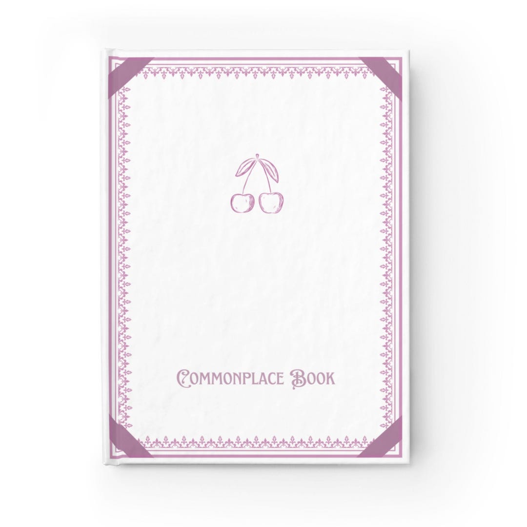 Cherry Themed Commonplace Book | Sweet Aesthetic Hardcover Journal - Etsy