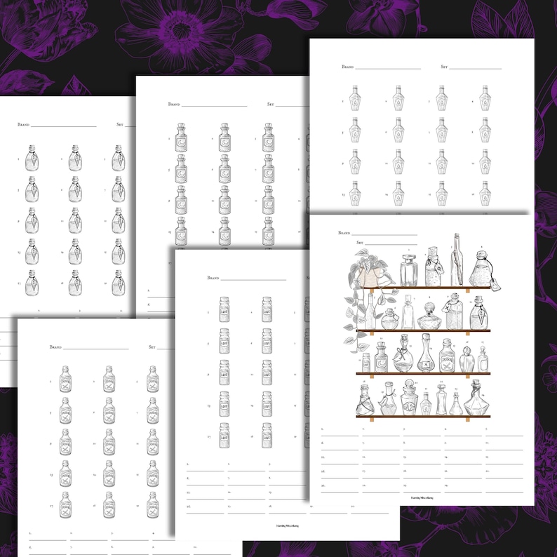 Apothecary Color Swatch Charts: Printable Pdfs for Coloring and Marker ...