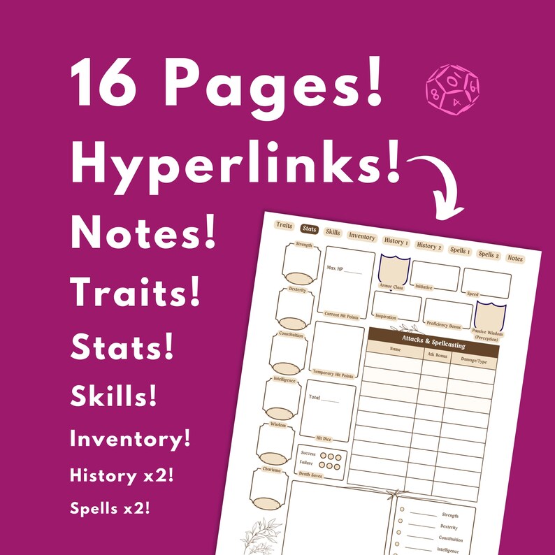 RPG Campaign Notebook, Fifth Edition Spell Book, Hyperlinked 5e ...