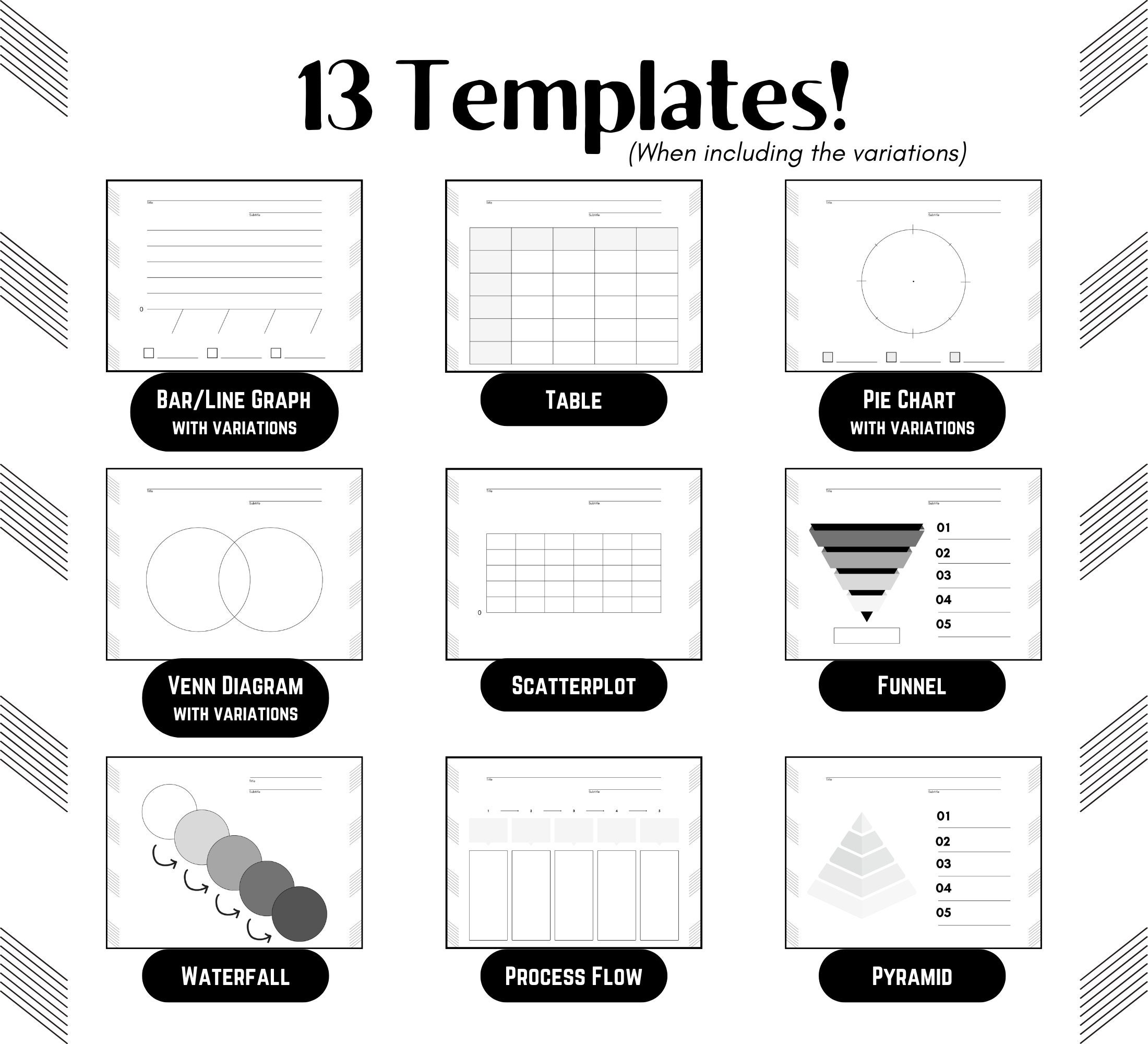 Graph Chart & Diagram Templates for Remarkable Paper Pro, Presentation ...