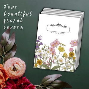 Dot Grid Journal PDF Bundle, Floral Pattern, Flower Garden Digital ...