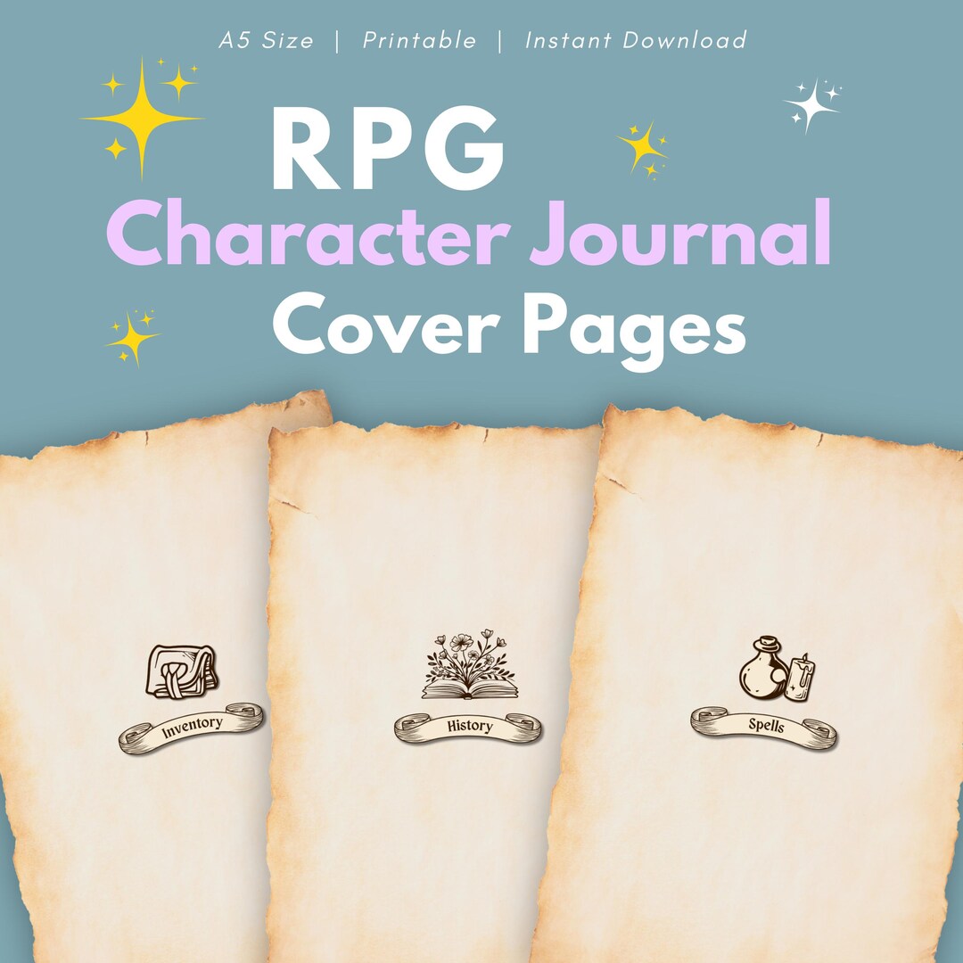 RPG Character Journal Cover Pages, Binder Dividers for the World's Most ...
