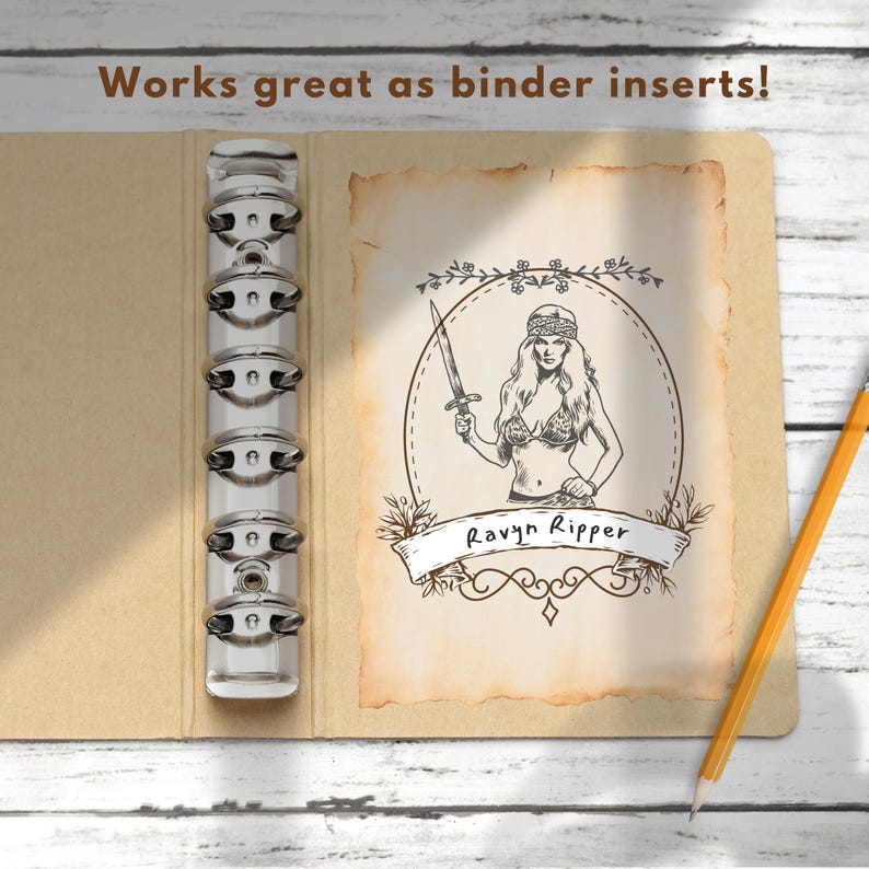 RPG Character Journal Cover Pages, Binder Dividers for the World's Most ...