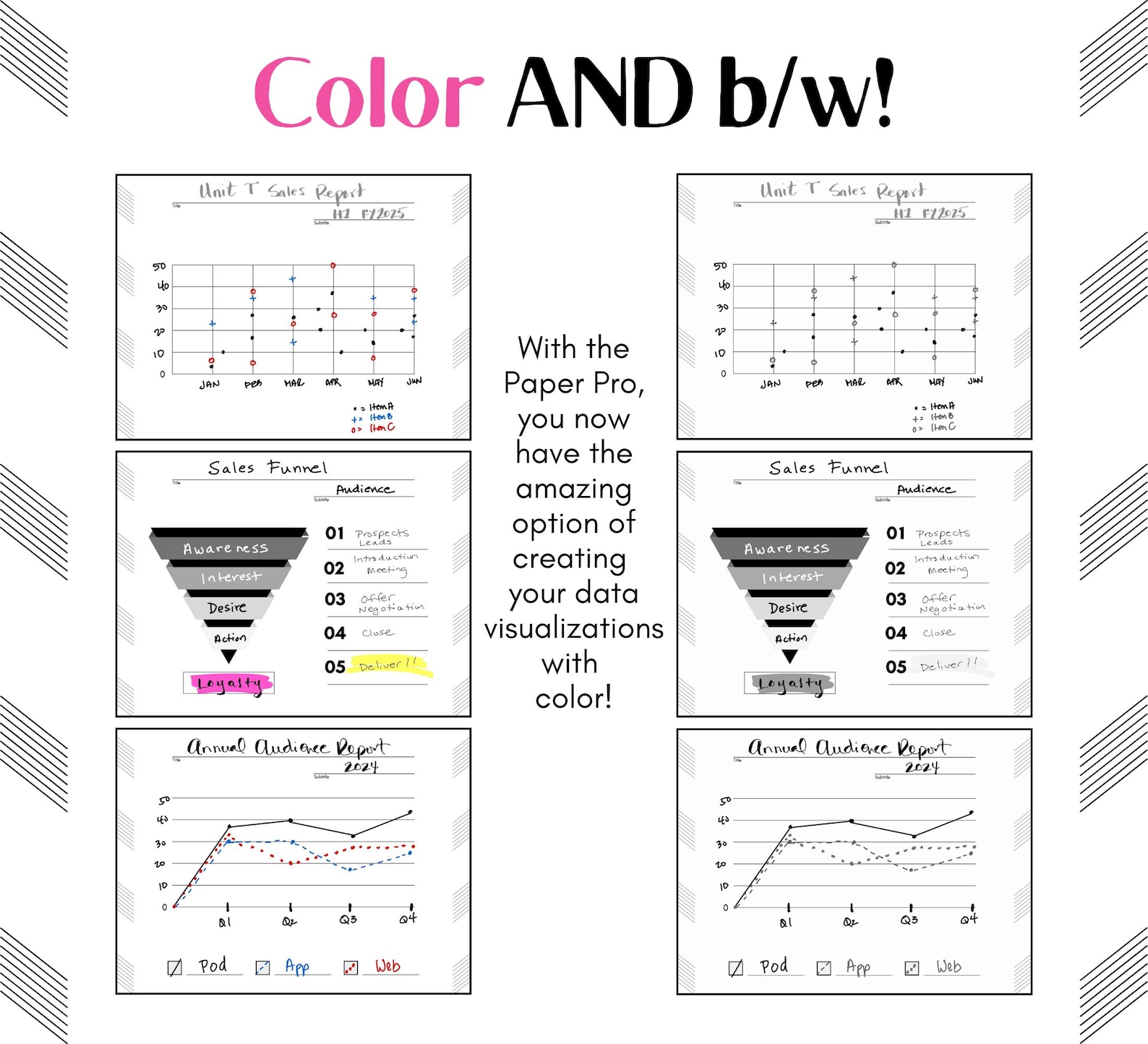 Graph Chart & Diagram Templates for Remarkable Paper Pro, Presentation ...