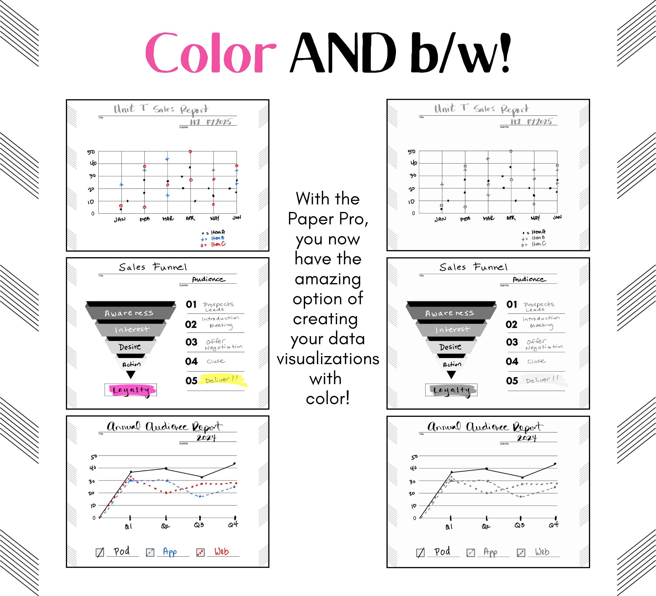 Graph Chart & Diagram Templates for Remarkable Paper Pro, Presentation ...