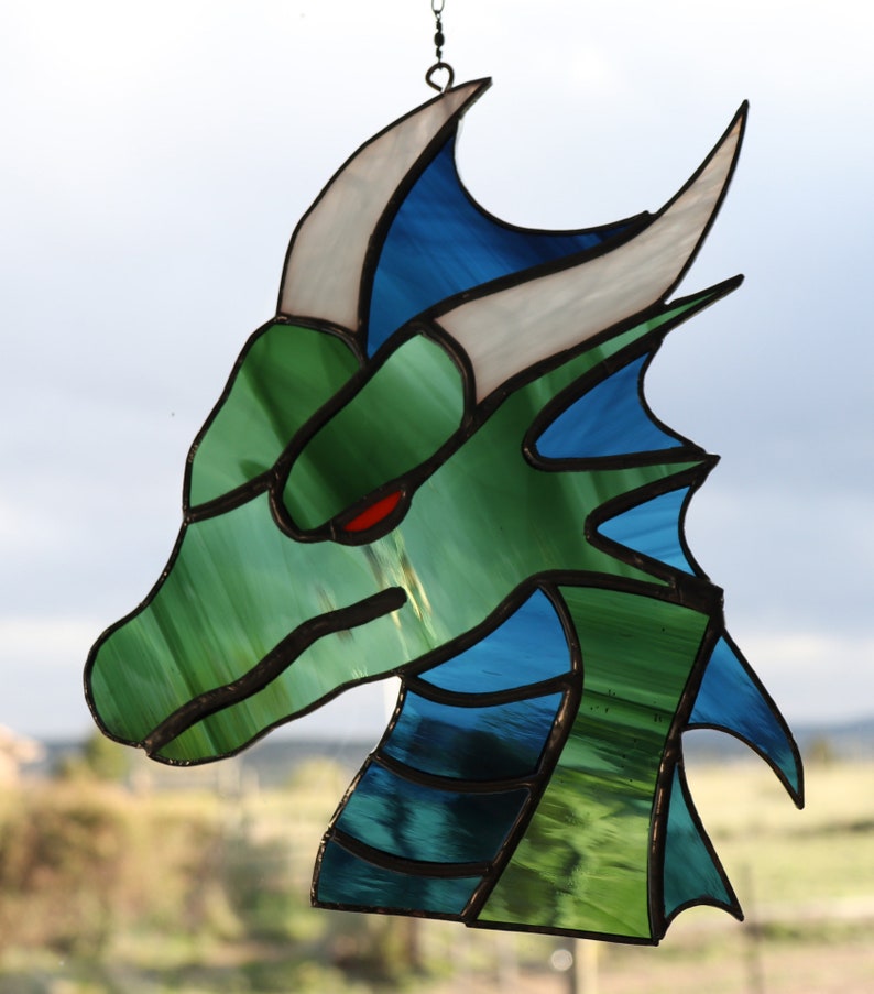 Dragon Head in Stained Glass - Etsy
