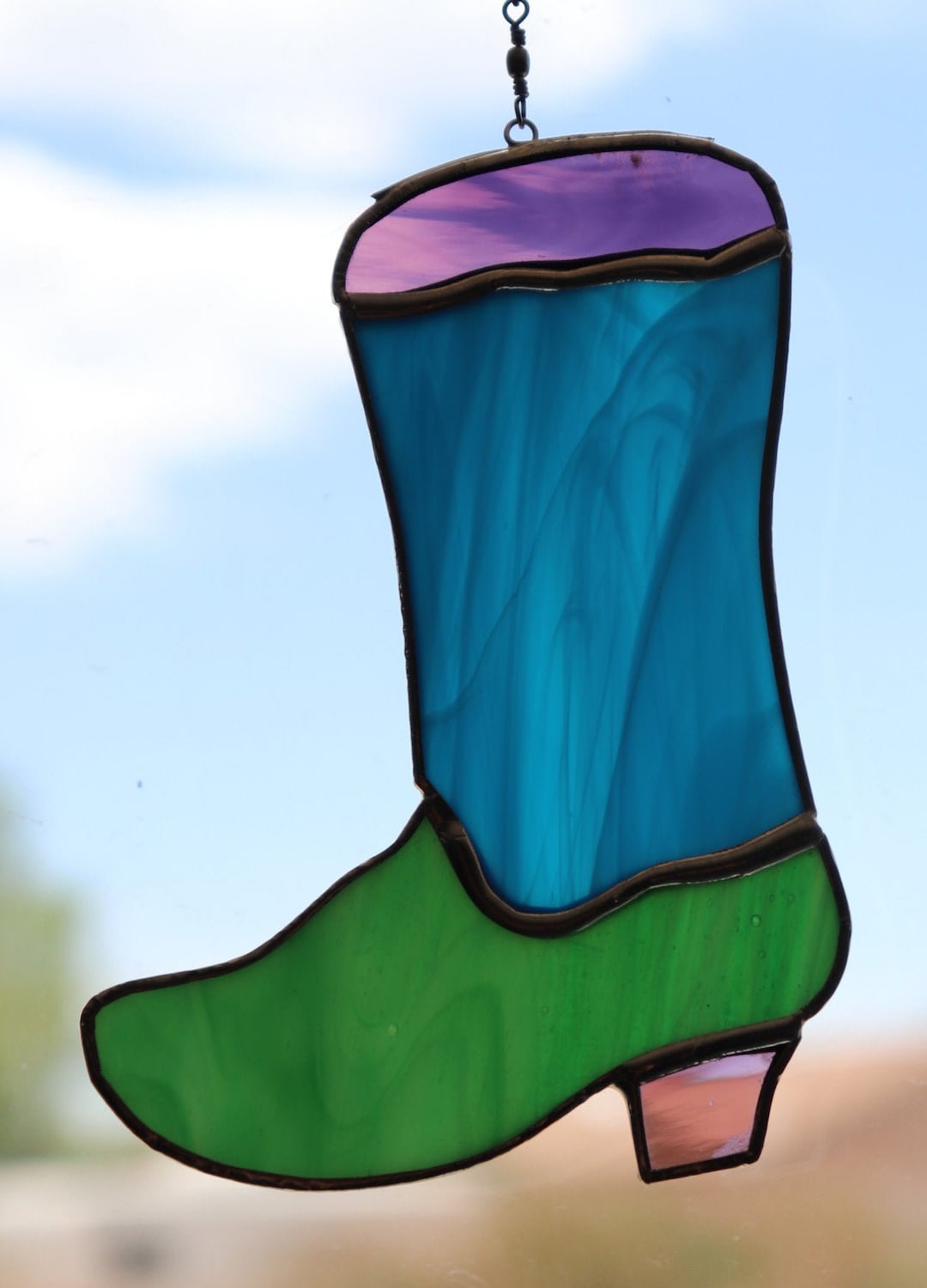 Cowboy Boot in Stained Glass - Etsy