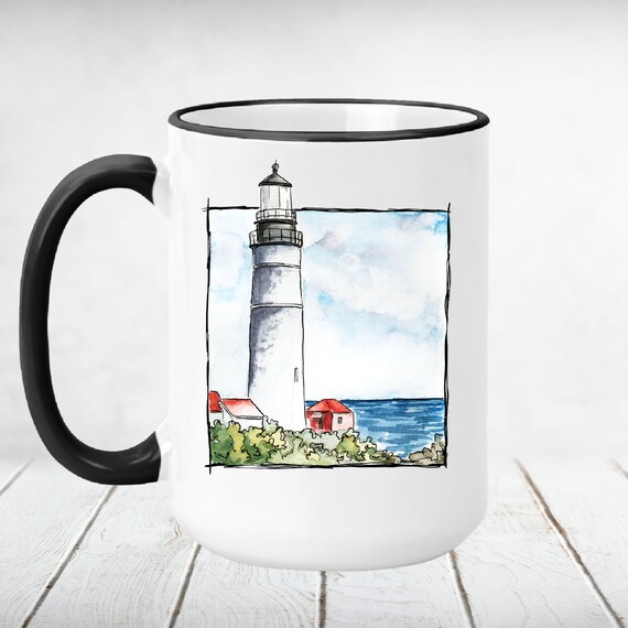 Lighthouse Mug Watercolor Mug Unique Coffee Mug - Etsy
