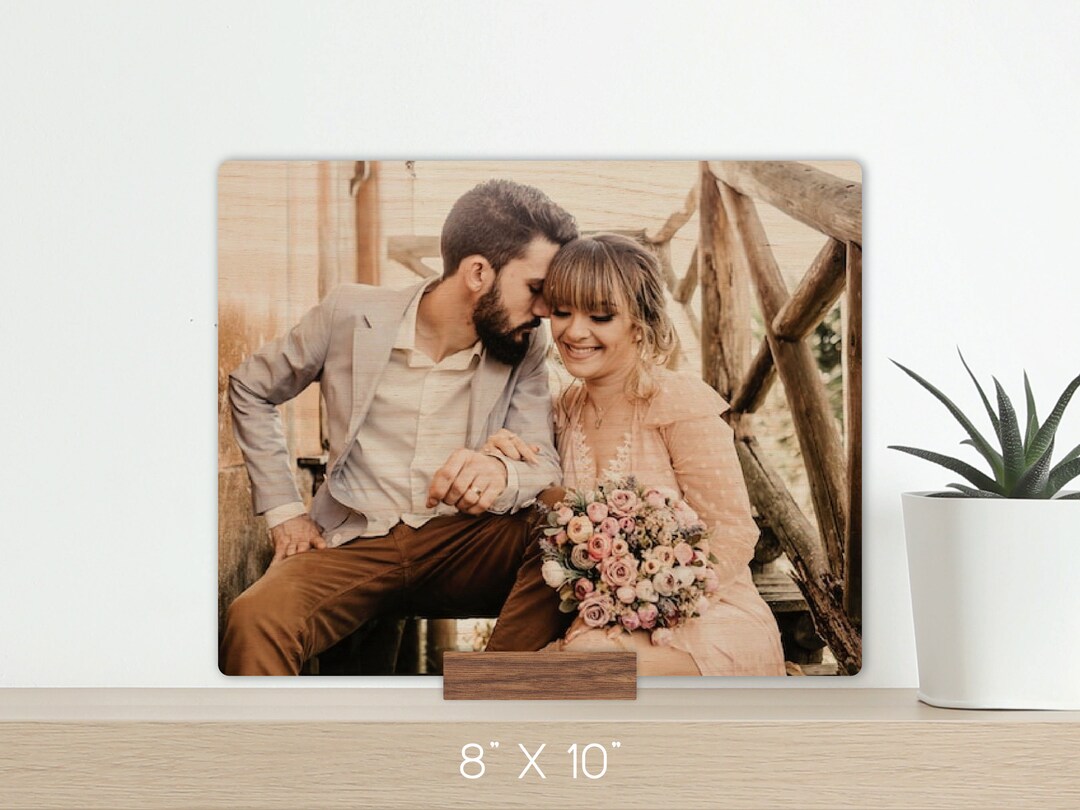 Custom Wood Wedding Photo With Wood Stand, Personalized Picture Frame ...