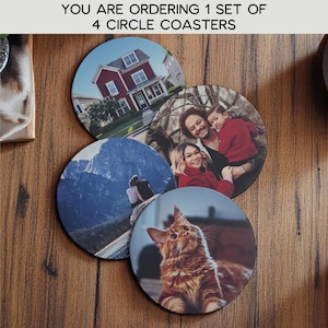 Personalized Photo Coaster Set, Custom Ceramic Coasters for Home Decor ...