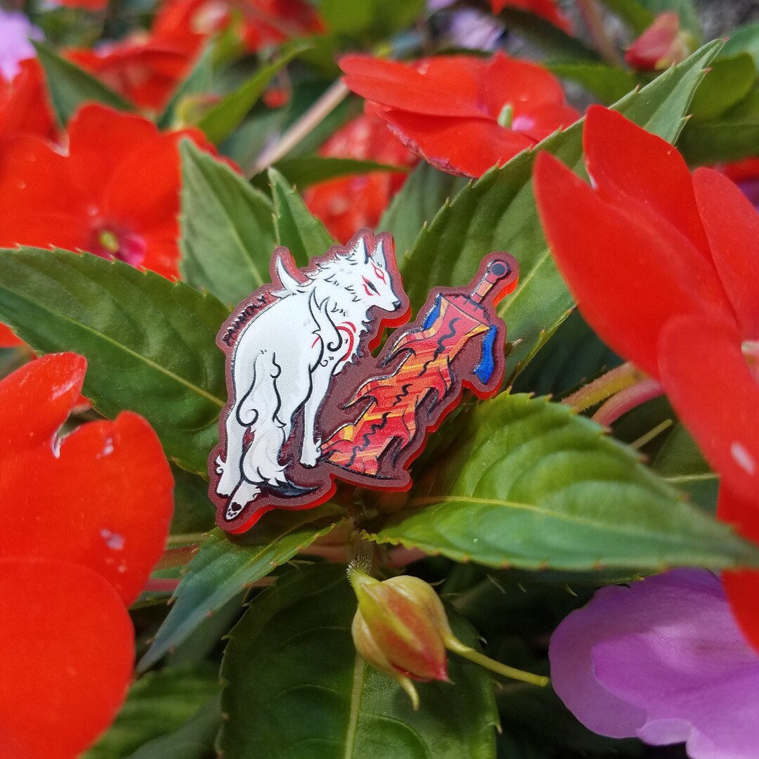 Amaterasu + Seven Strike Acrylic Pin - Etsy