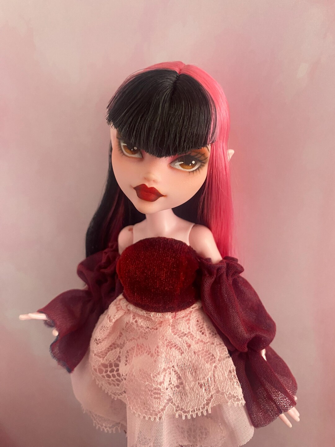 OOAK Custom Doll Sweet Goth Aesthetic Hand-painted Art Doll Unique ...
