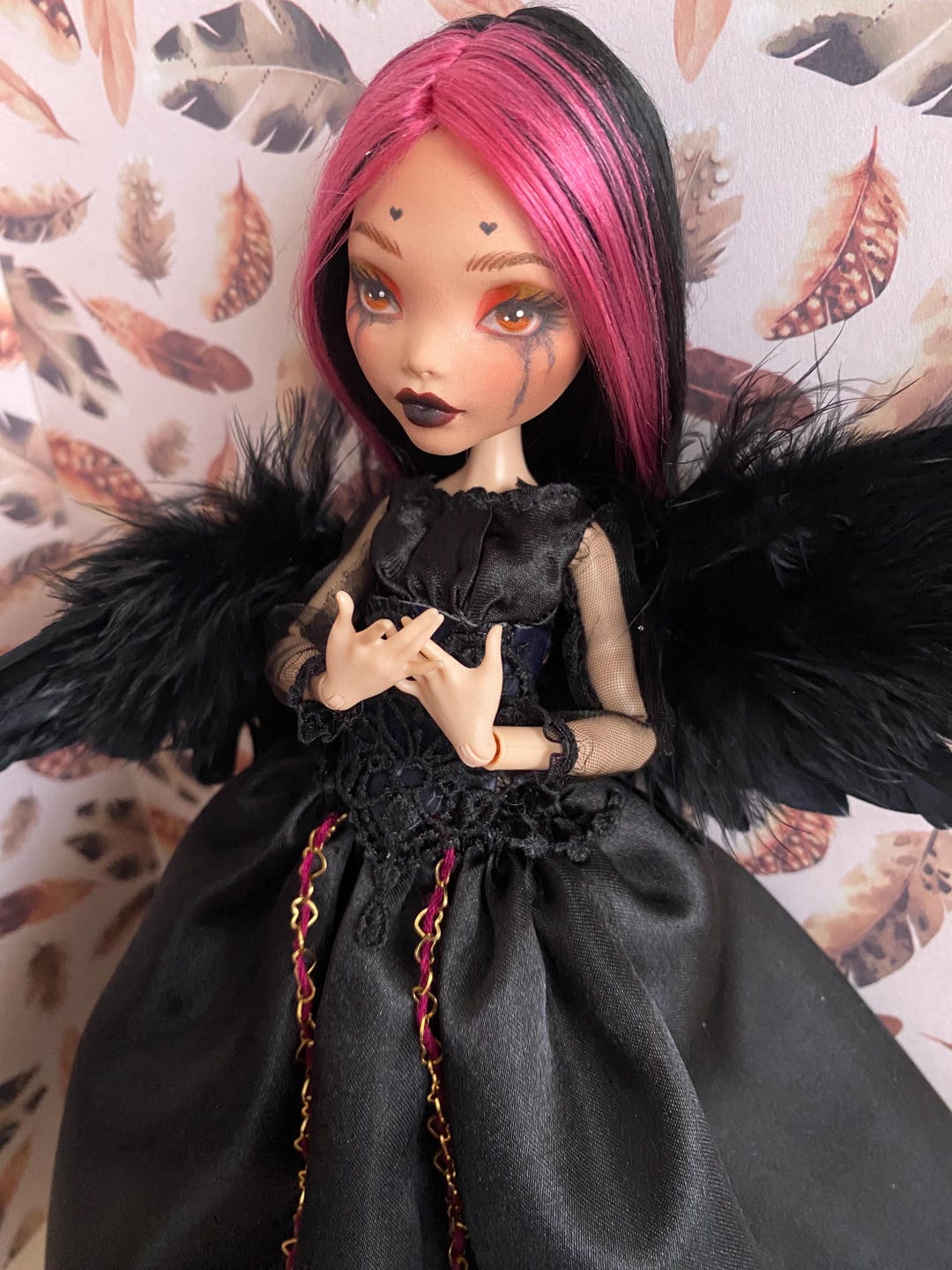 OOAK Custom Doll - Goth Cupid - Hand-painted Art Doll - Unique ...